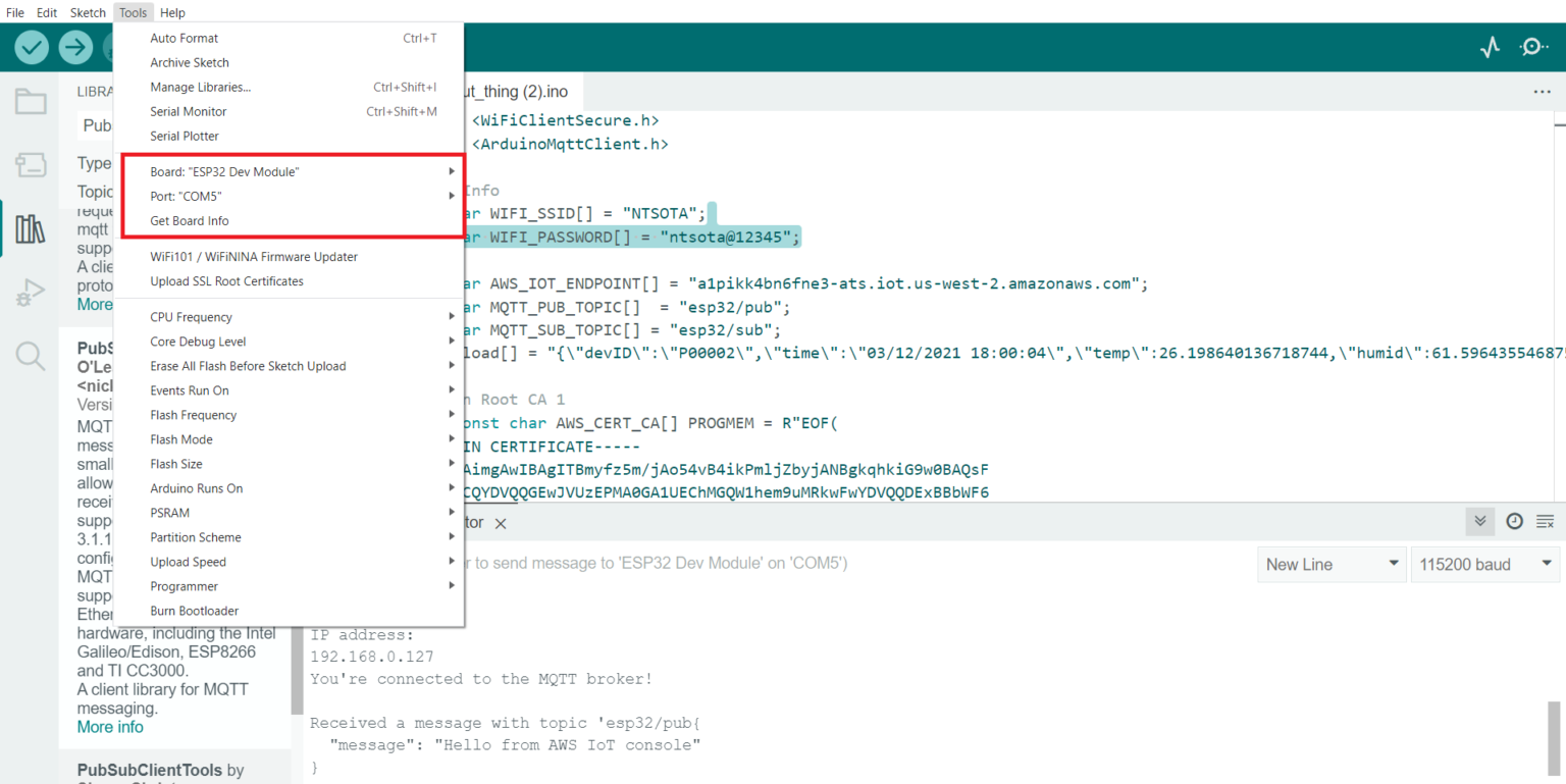 ESP32 and AWS IoT Core without using Thing - Niraltek Blog