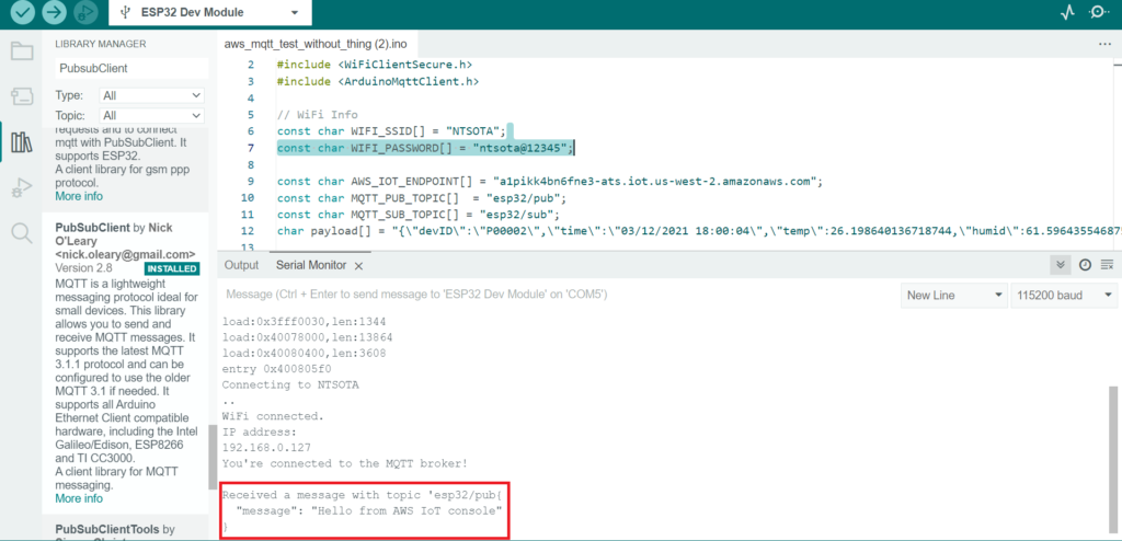 ESP32 and AWS IoT Core without using Thing - Niraltek Blog